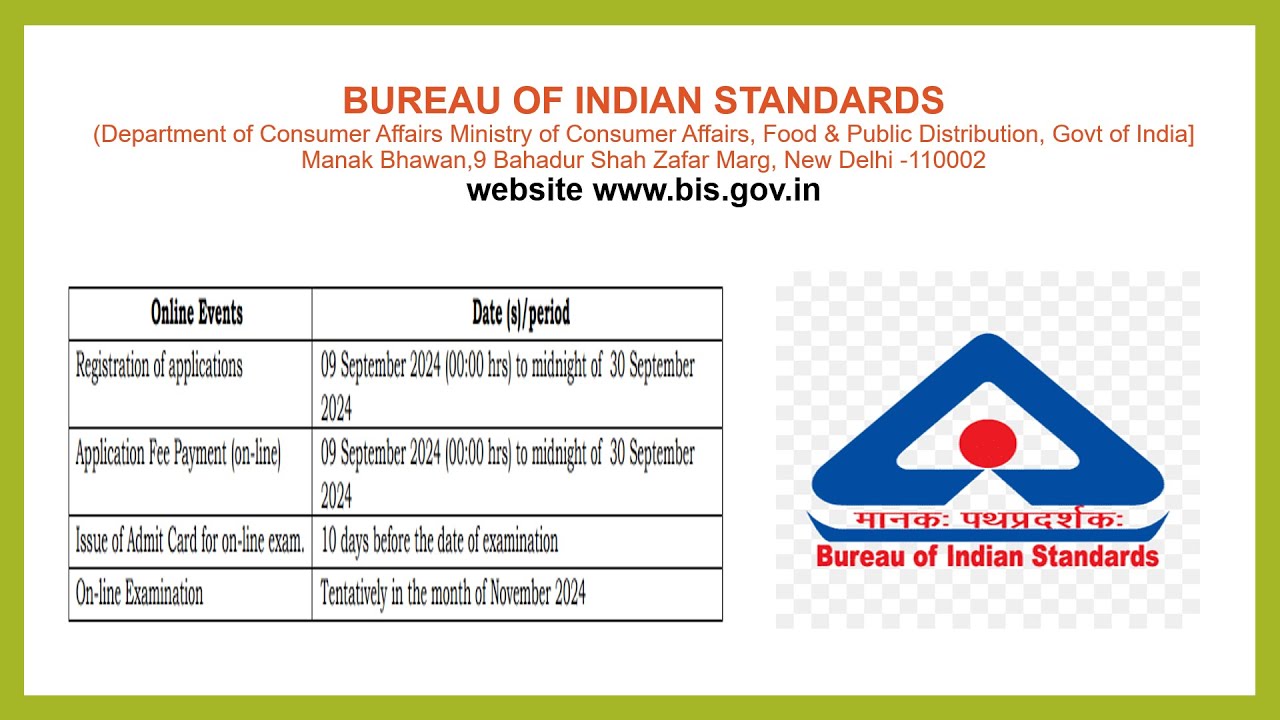Bureau Of Indian Standards | Central Government Jobs | BIS | Job Alerts ...