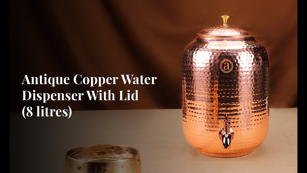 Antique Copper Water Dispenser With Lid | Kitchenware | Artarium - YouTube
