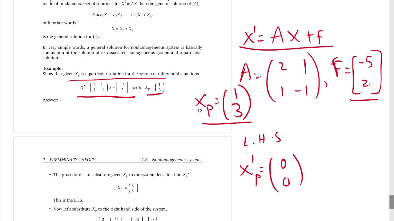 Nonhomogeneous systems-Lesson-6 - YouTube
