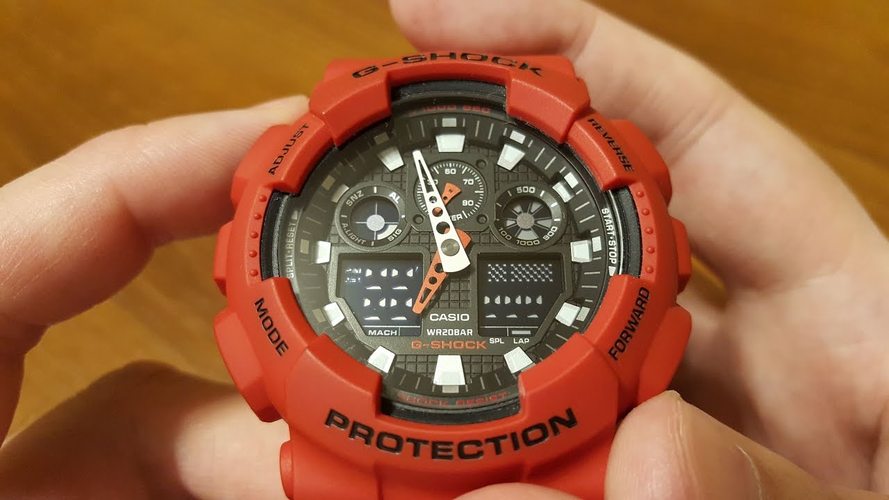 Casio G-Shock GA-100B-4AER - tryb serwisowy [PL] - YouTube