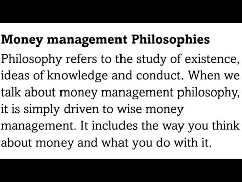 Money Management Philosophies - YouTube