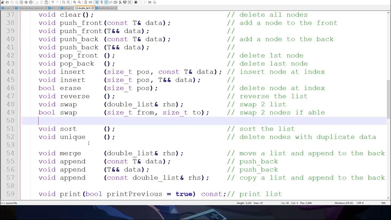 Data Structure｜linked list and double linked list implementation codes only - YouTube