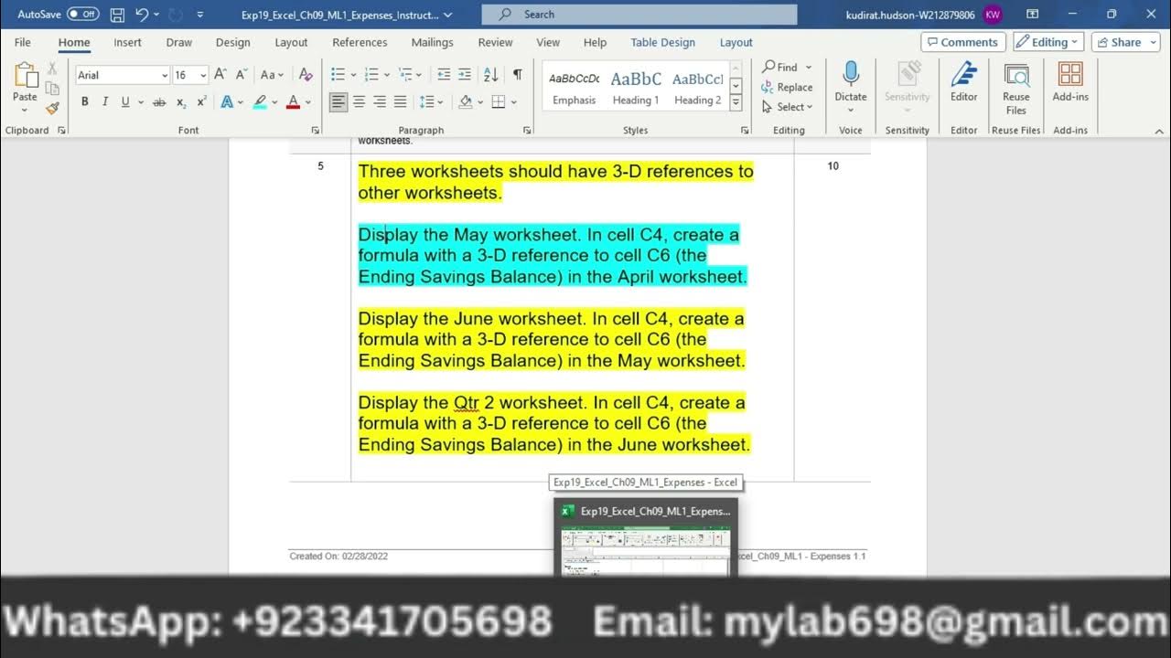 Exp19_Excel_Ch09_ML1_Expenses | Excel Chapter 9 Mid-Level 1 - Expenses Excel Chapter 9 Expenses ...