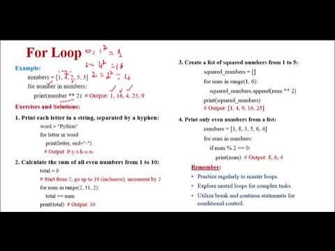 Python For Loop Examples and Exercises - YouTube