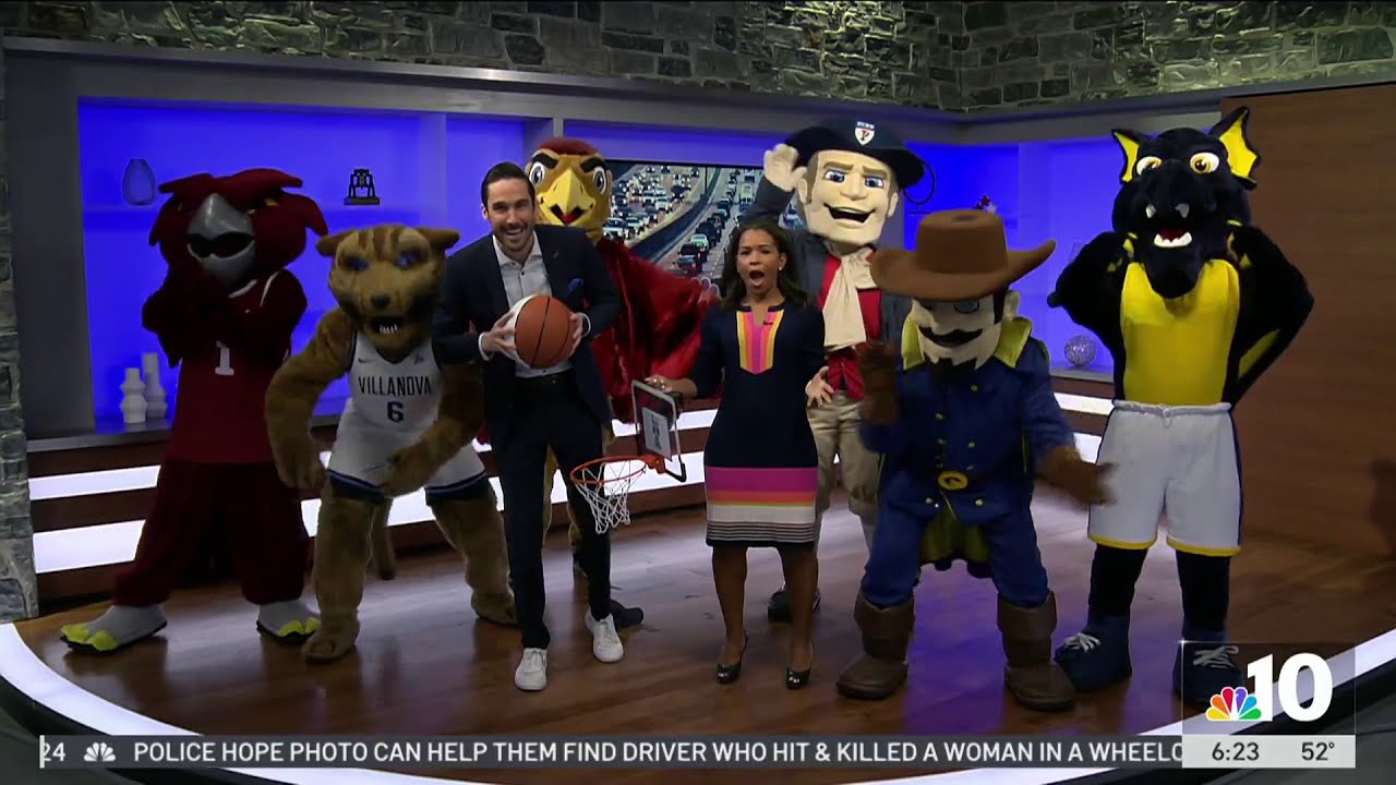 Big 5 mascots in studio to hype up Philly college basketball - YouTube