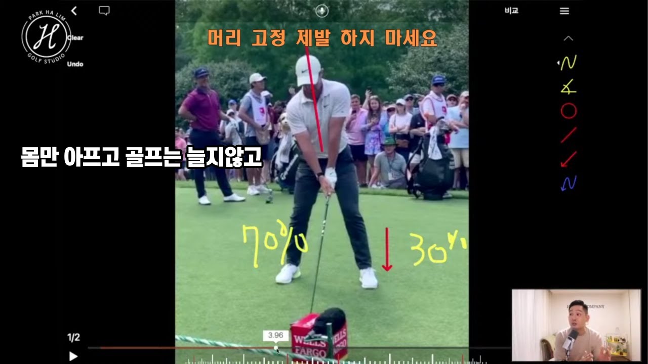 골프레슨 머리 고정은 제발하지 마세요and로리 맥길로이타이거 우즈박성현도 머리는 회전됩니다and몸만 아파요~골병들어요 Youtube
