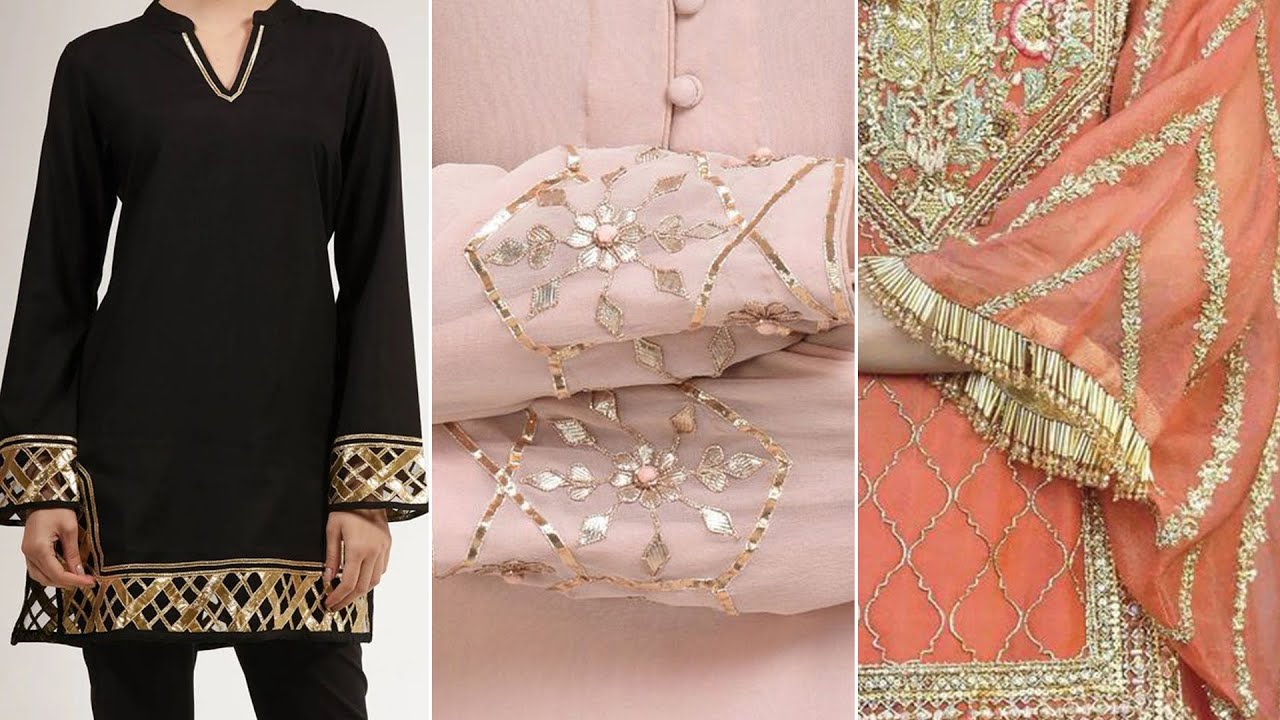 Gota Kinari Dress Design Gota Patti Suit Gota Work Hand Embroidery ...