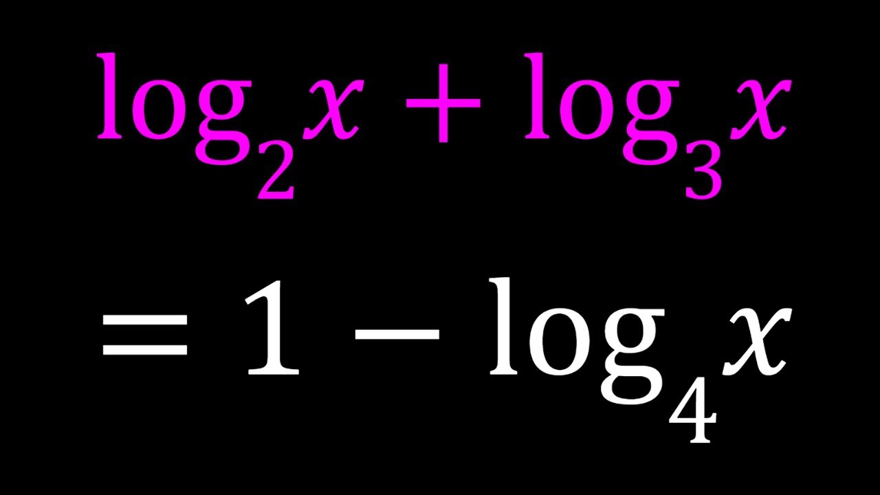 How To Solve A Log Equation With Different Bases YouTube