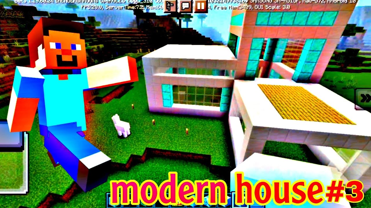 Minecraft modern house tutorial easy #3 - YouTube