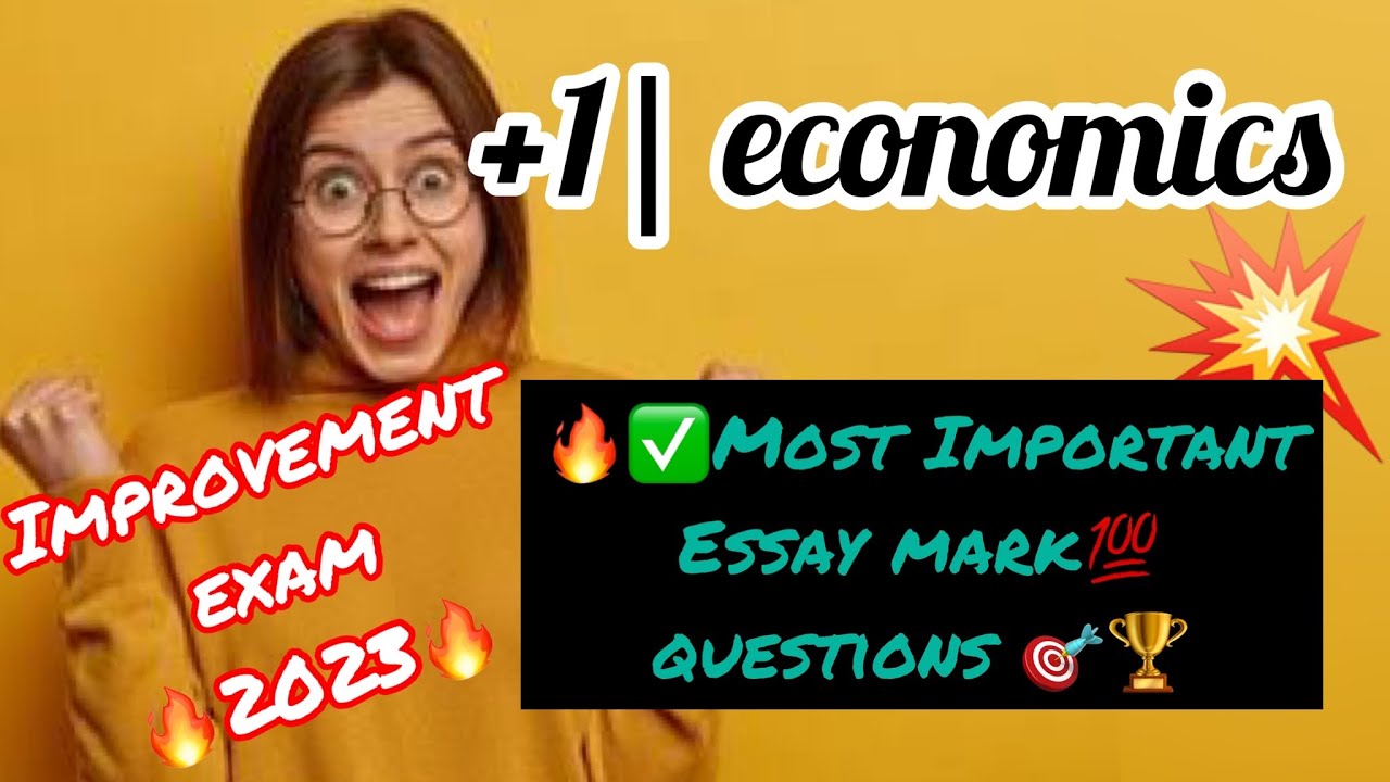 🎯3 Important Essay questions for IMPROVEMENT Examination🔥 +1 Economics ...