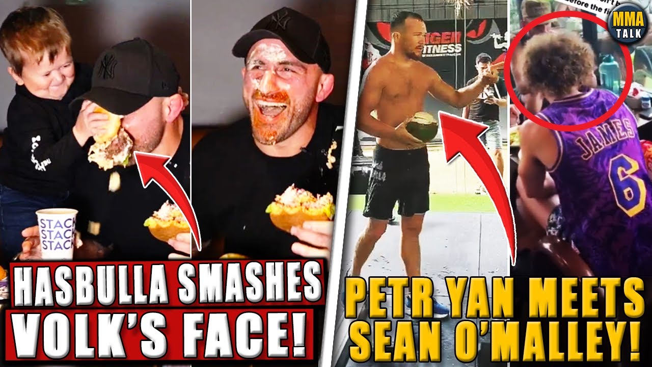 Hasbulla SMASHES a hot burger on Volkanovski's face! Petr Yan MEETS O ...