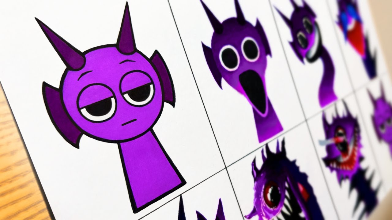 Drawing Incredibox Sprunki : Phase 1 vs Phase 2 vs Phase 3 vs Phase 5 ...