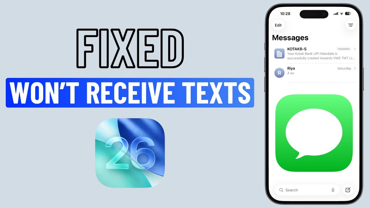 Fix iPhone Not Receiving Text Messages (iOS 26) - YouTube
