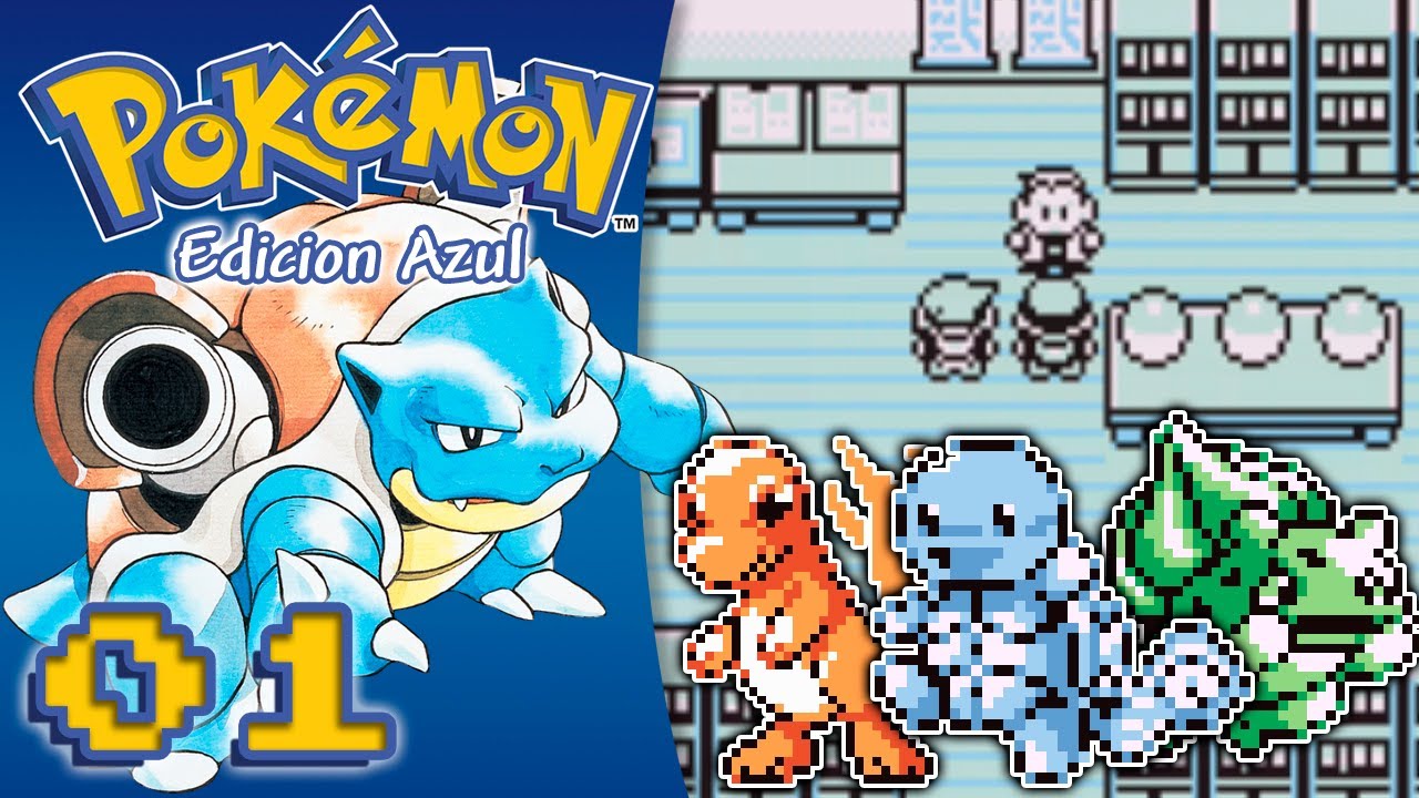 Pokémon Azul #01 Charmander, Squirtle y Bulbasaur - YouTube