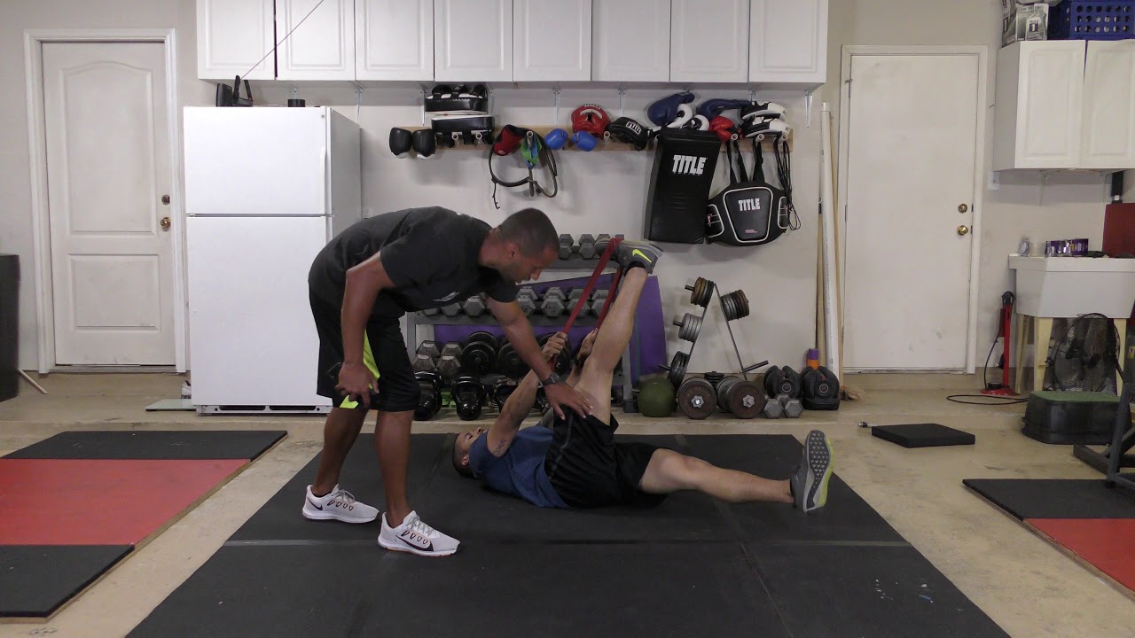 Band, Supine, Active Leg Lower - YouTube