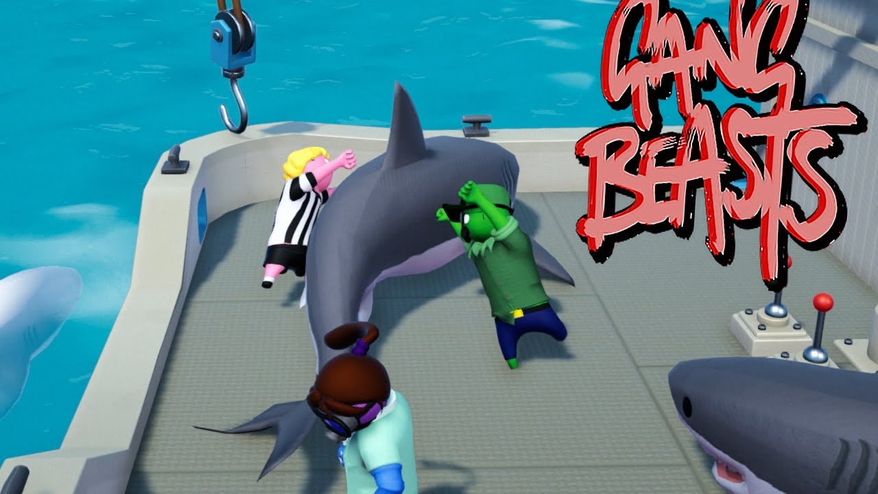 Capturing a Shark - GANG BEASTS [Melee] PS5 Gameplay - YouTube