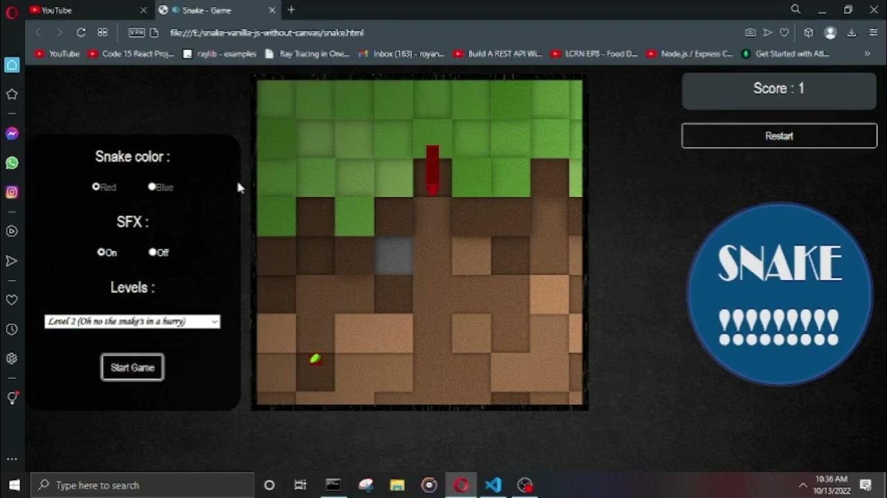 Snake-Vanilla-JS - YouTube