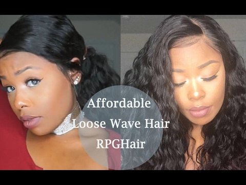 How To Install & Style Loose Wavy Lace Front Wig| Rpghair.com - YouTube