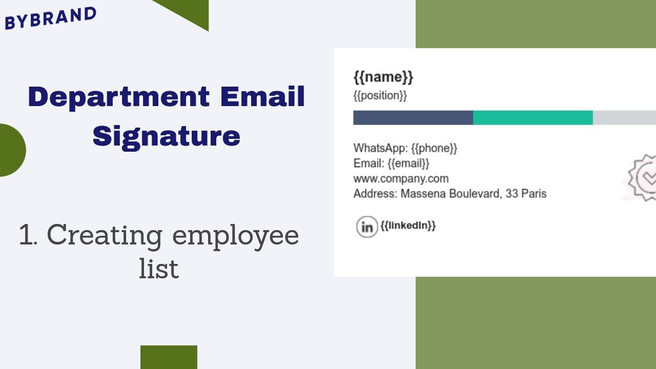 Department email signature - Creating employee list - YouTube
