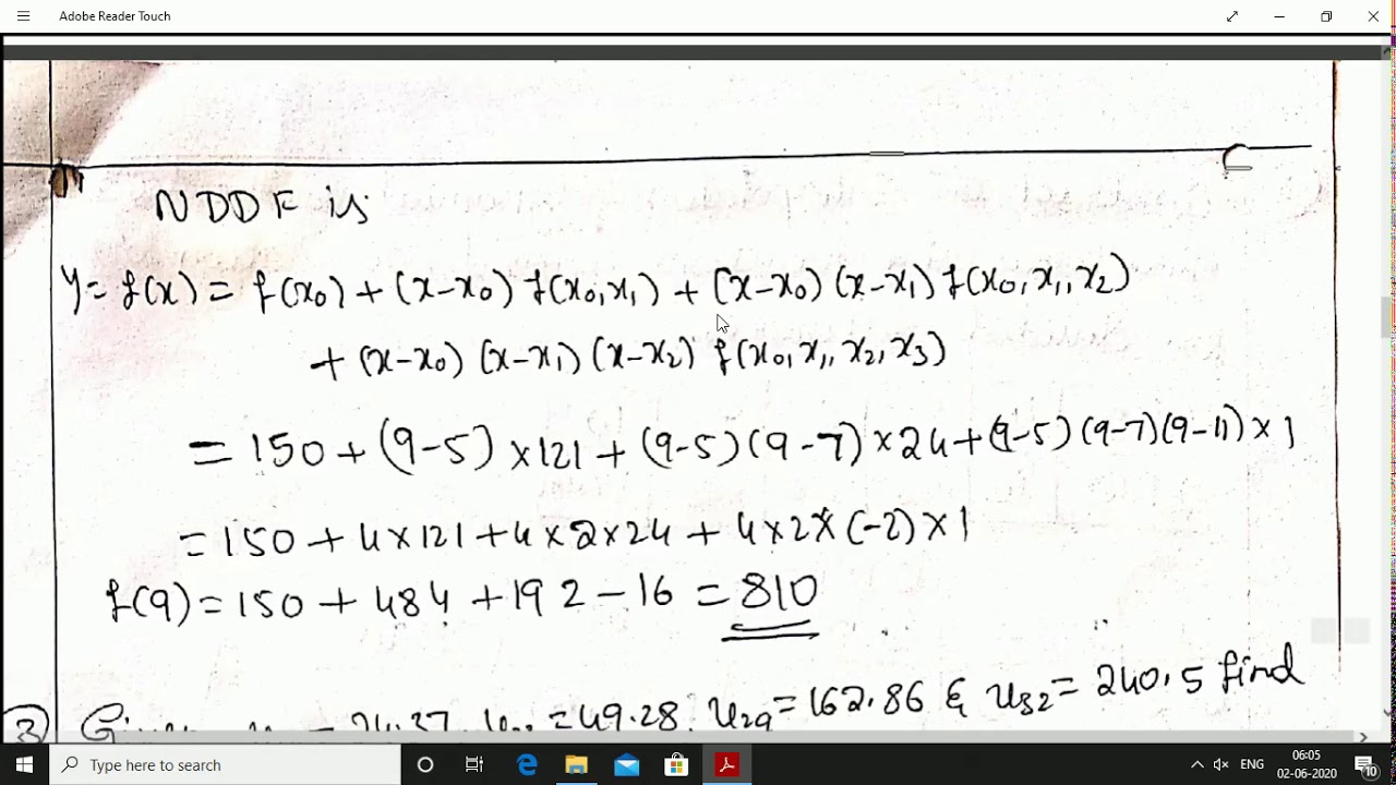Problems on Newtons divided difference formula or Newtons general interpolation formula - YouTube
