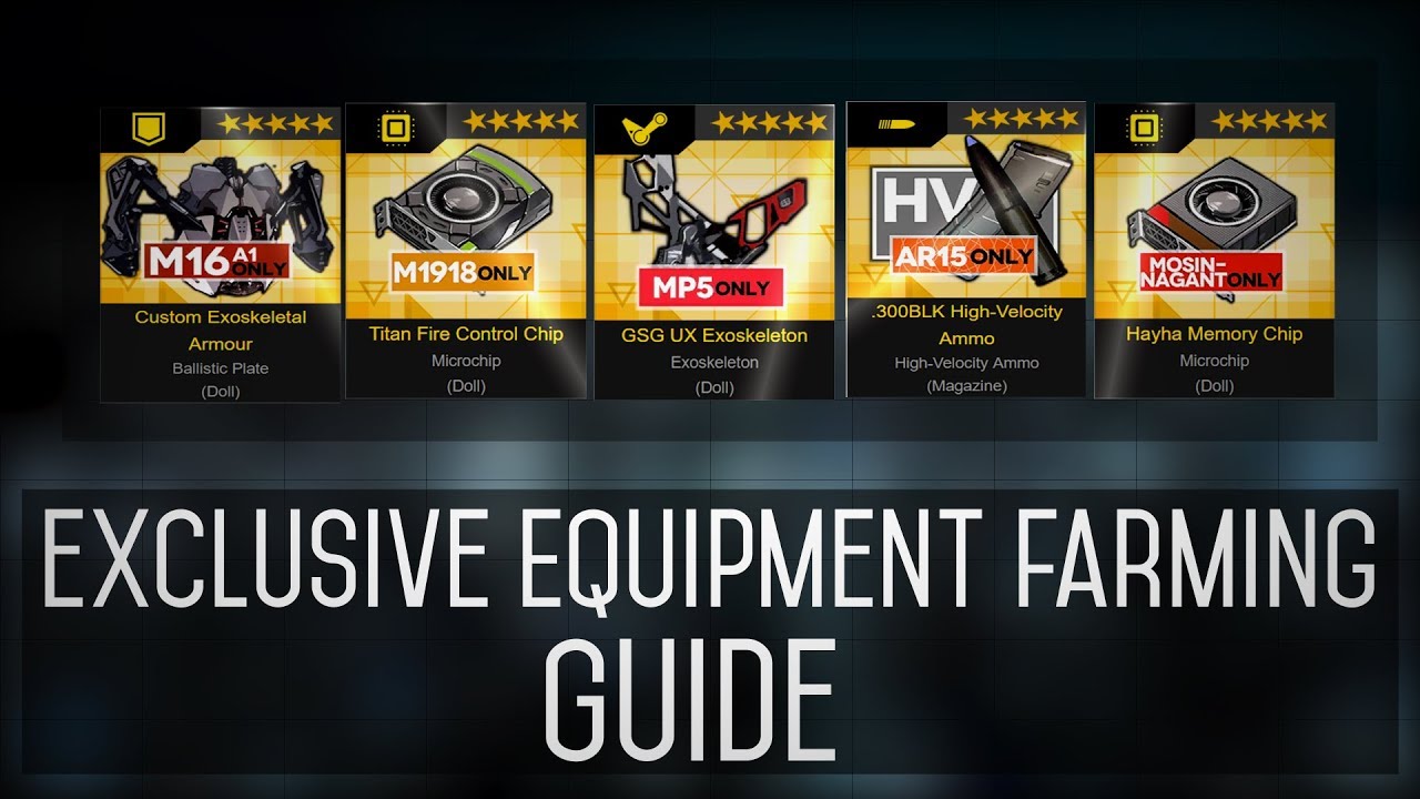 Girls' Frontline Exclusive Equipment Farming - YouTube