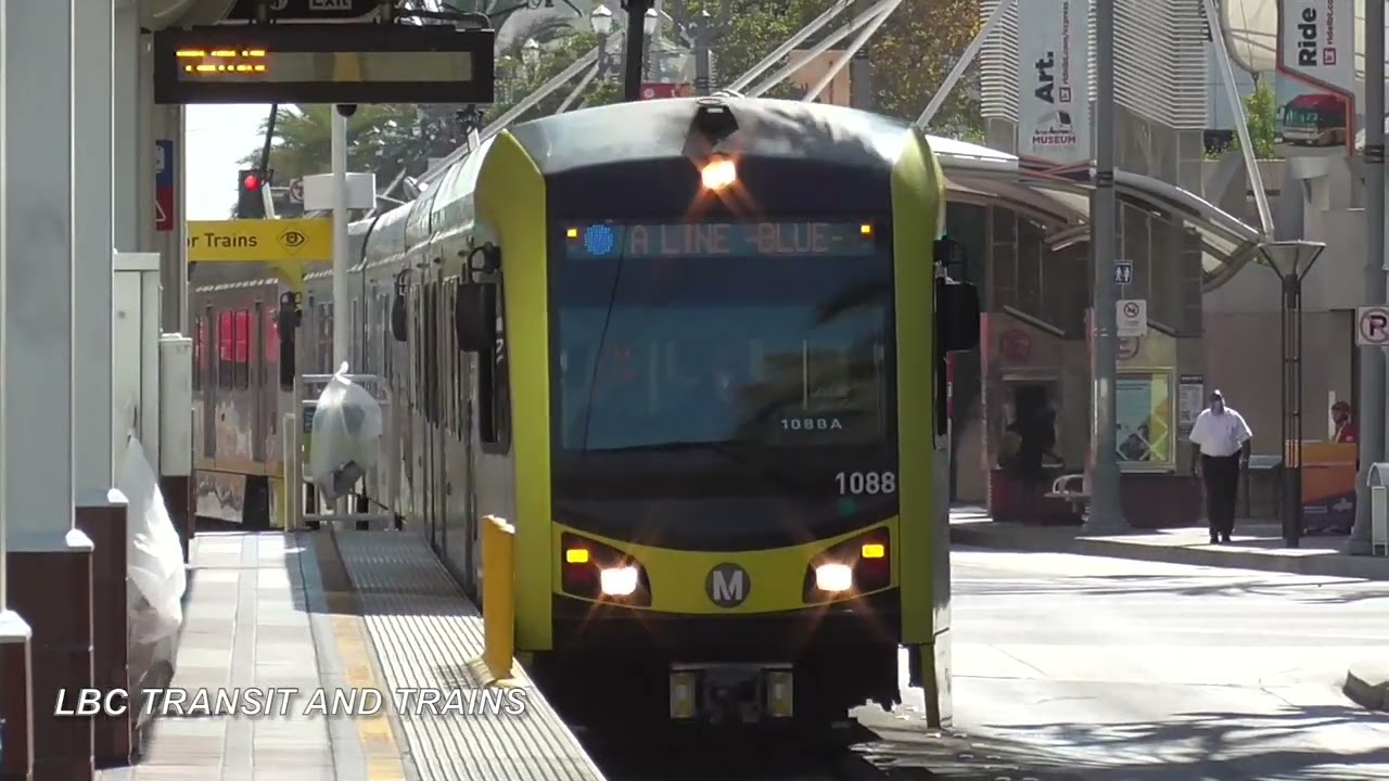 LA Metro Blue Line P3010 arriving Transit Mall - YouTube