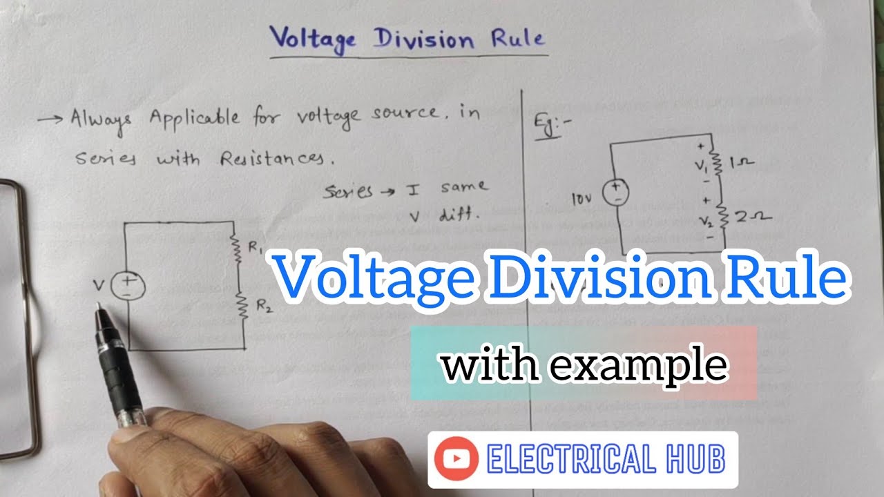 Voltage Division Rule (VDR) Electrical Circuit/Network Basic Rule - YouTube