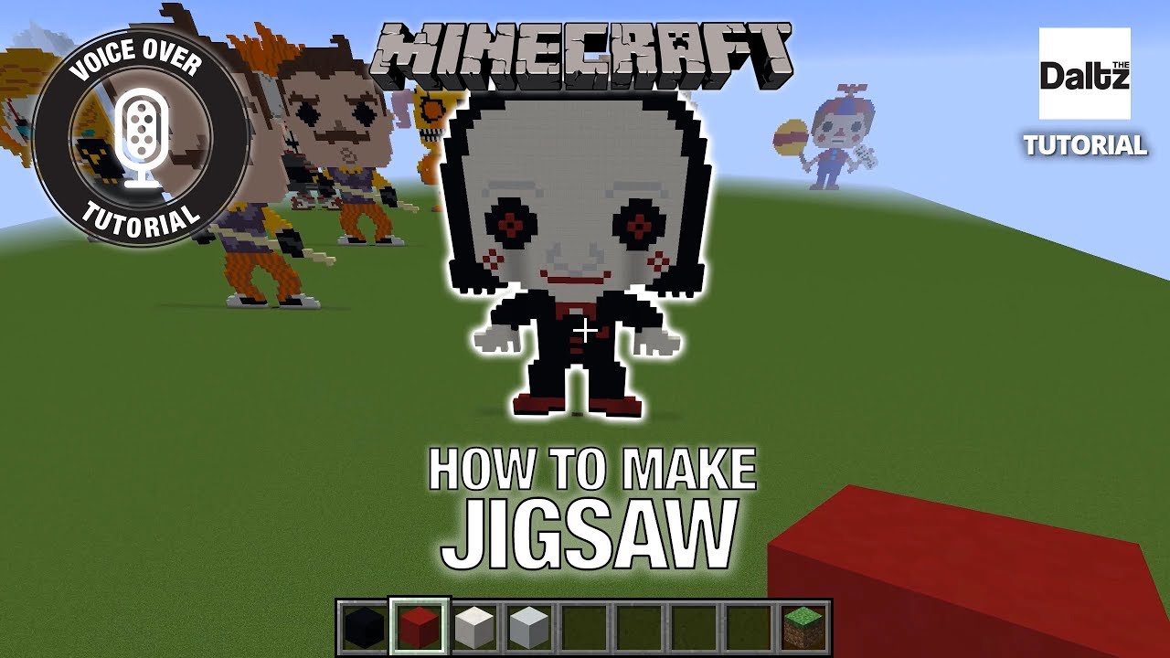 Minecraft Pixel Art - Jigsaw Pop Statue - Tutorial - YouTube
