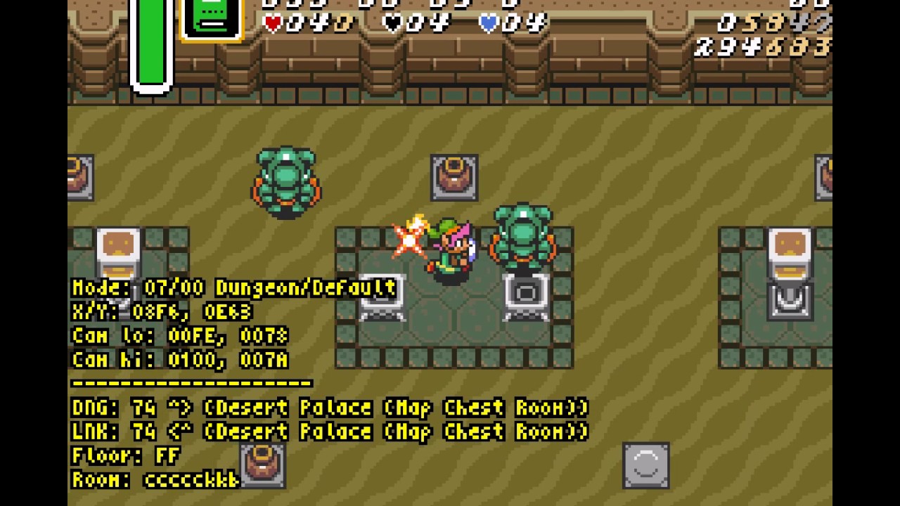 Zelda: LttP - Bootless Desert Big Key (Quadrant Bug) - YouTube