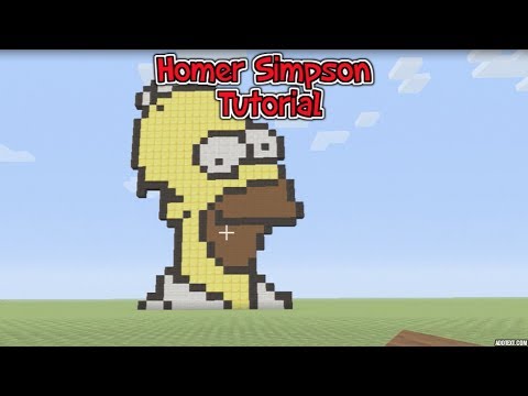 How To Build Homer Simpson Pixel Art - Minecraft Playstation 3 Edition ...