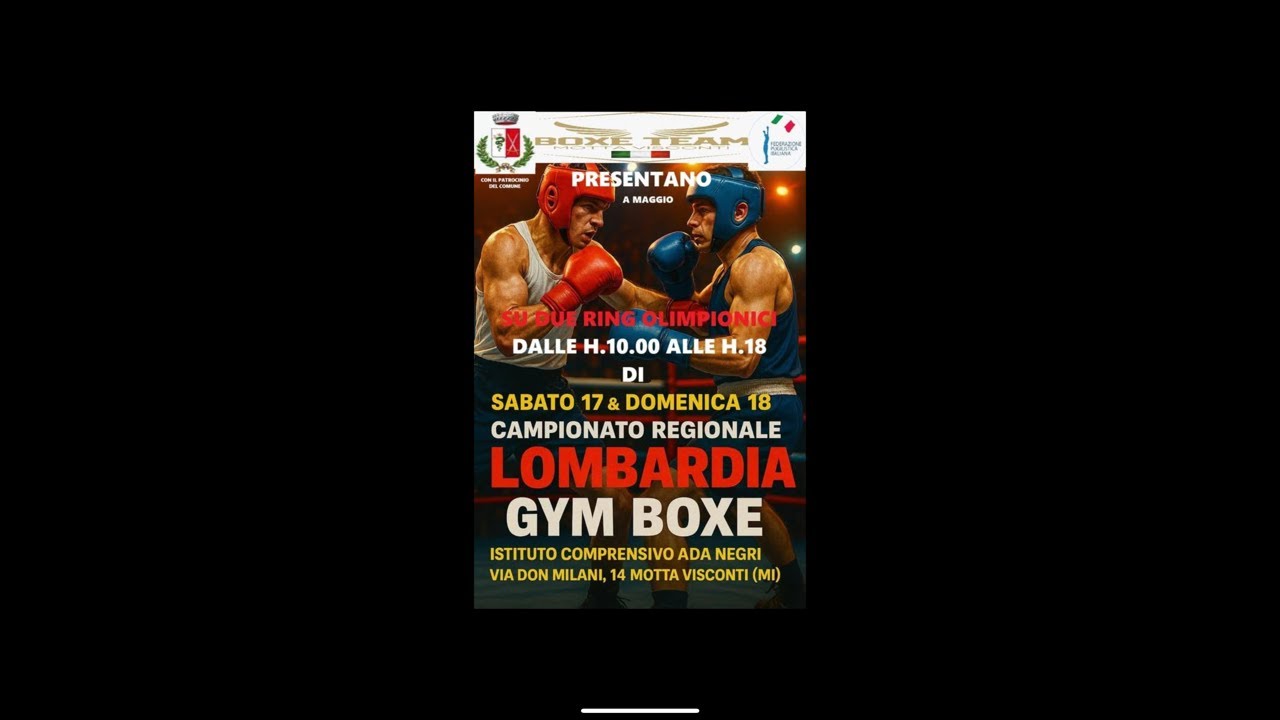 BOXE Campionato Regionale Lombardia sabato 17 maggio pomeriggio - YouTube