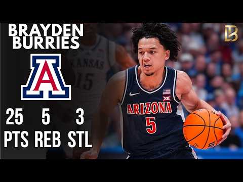 Brayden Burries drops 25 pts 3 stl vs Kansas 2/9/26