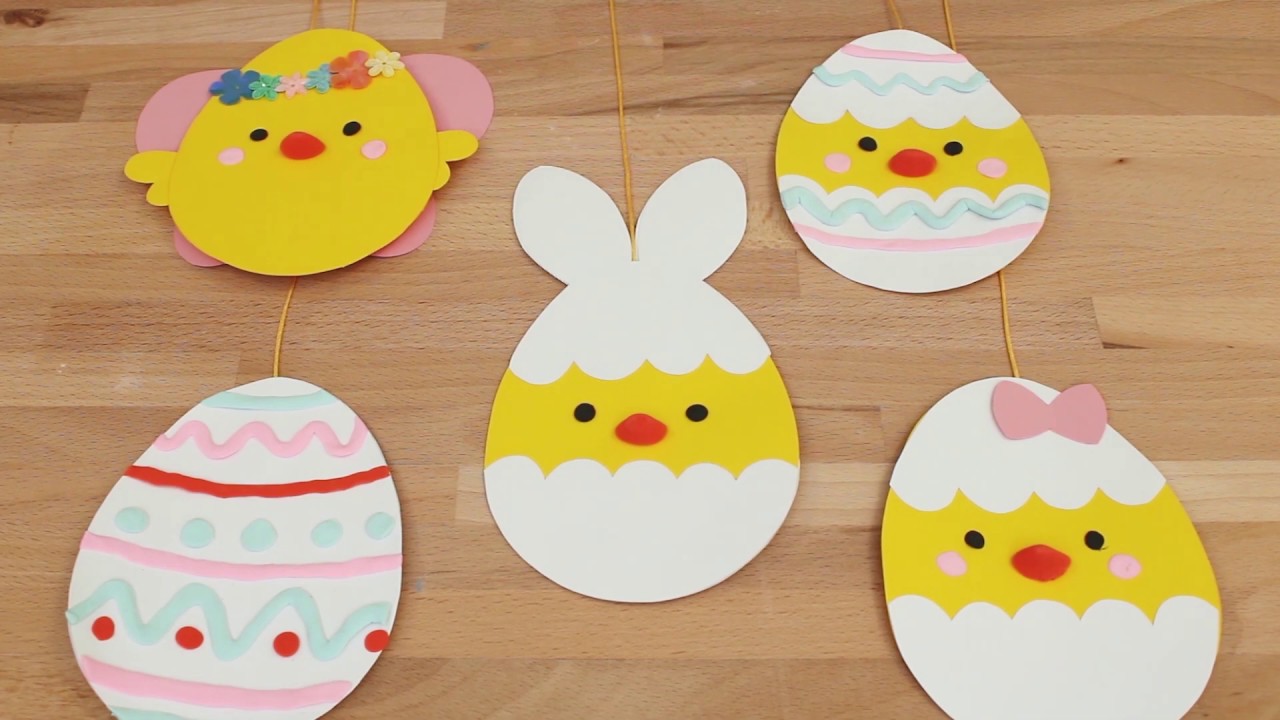 How to make cute Easter and chicken decorations with cardboards - YouTube