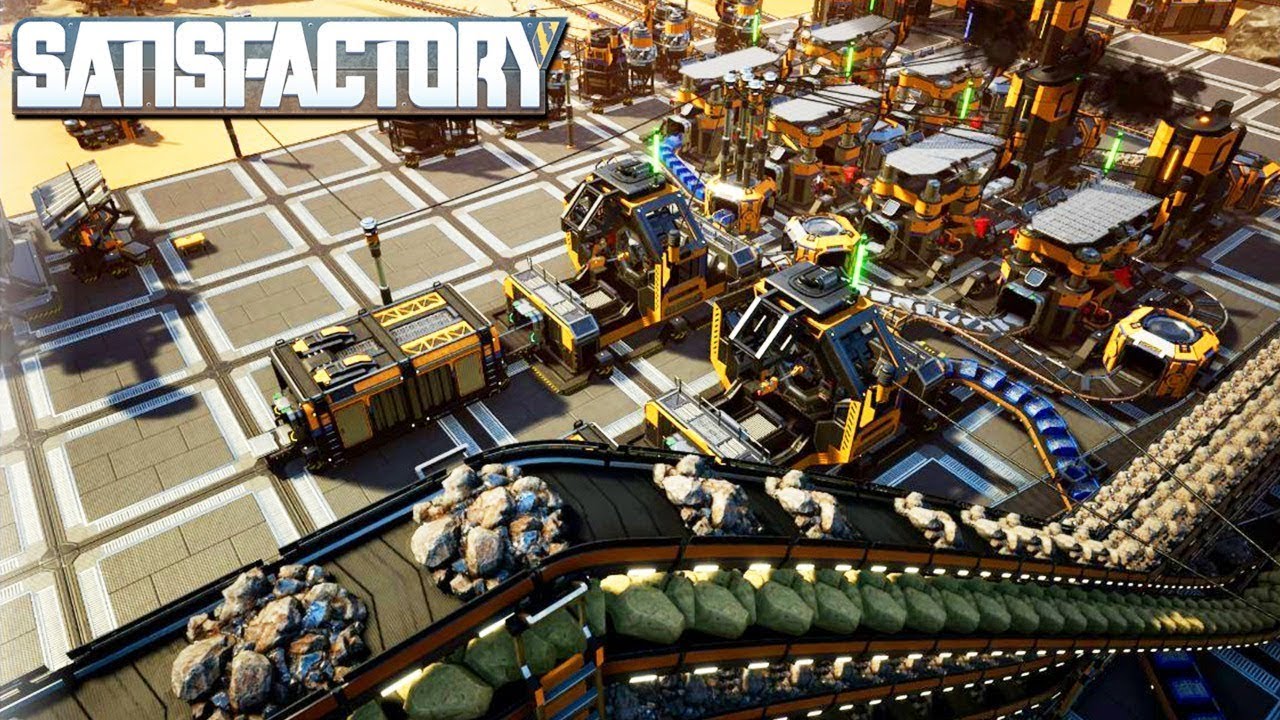 How to build a beginner factory in satisfactory - YouTube