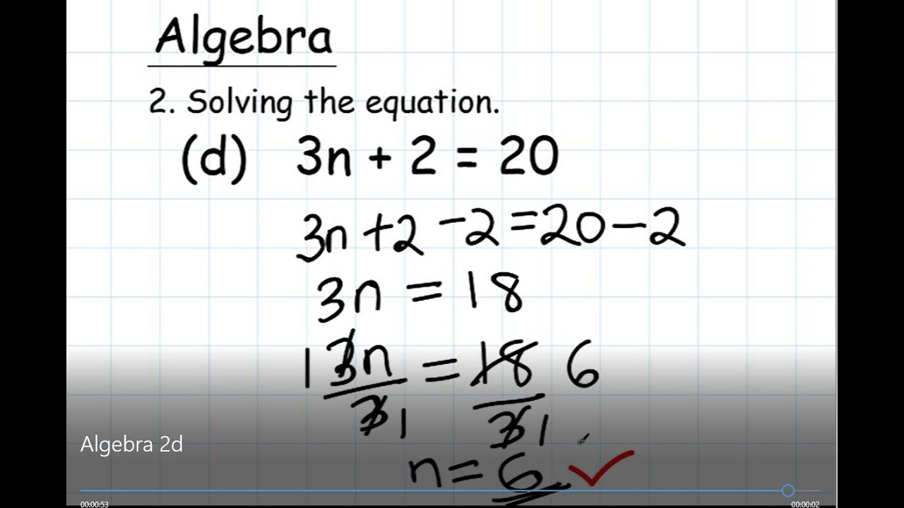 Algebra 2d - YouTube