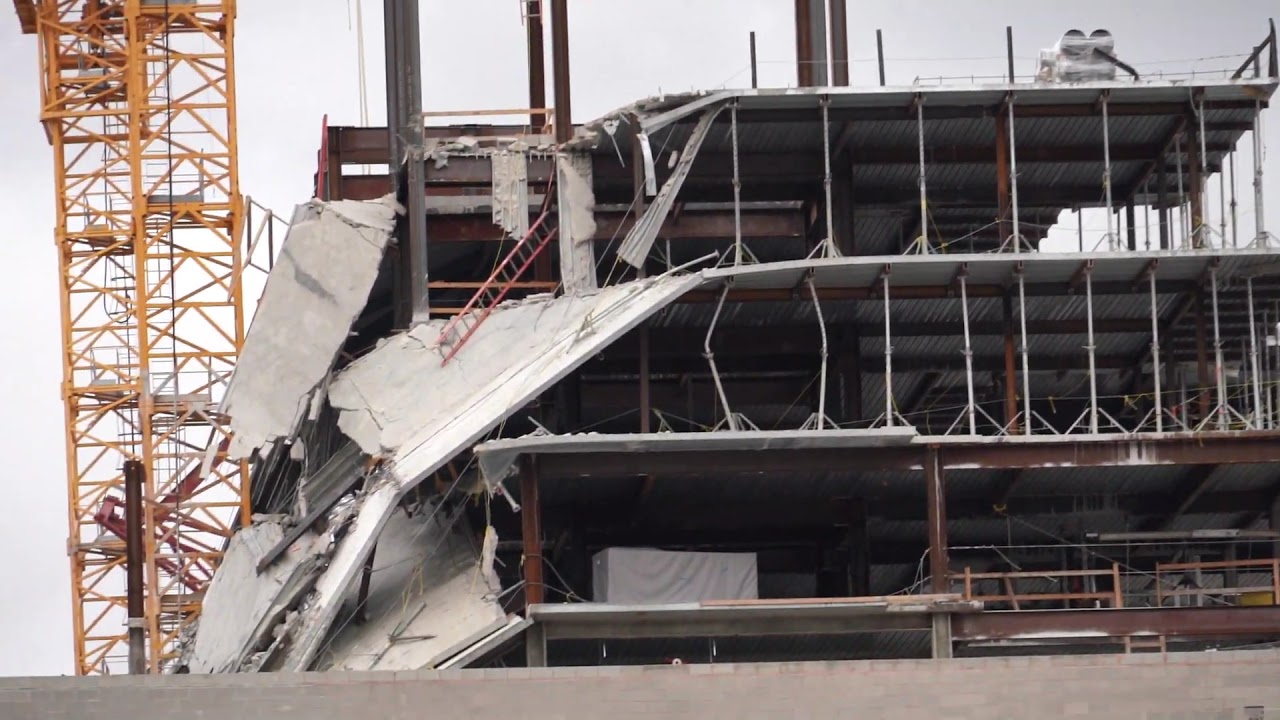 Partially Collapsed Building At Hard Rock Construction Site - YouTube