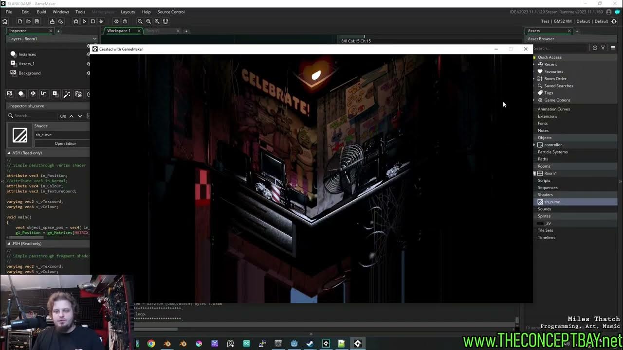 FNAF screen bend effect shader in Game Maker: Studio 2 / GMS2 - YouTube