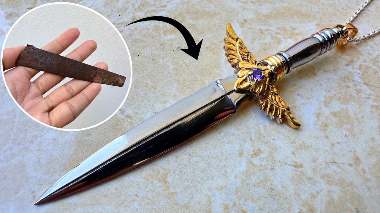 I Turn rusty iron into mini sword - making mini sword out of rusty iron ...
