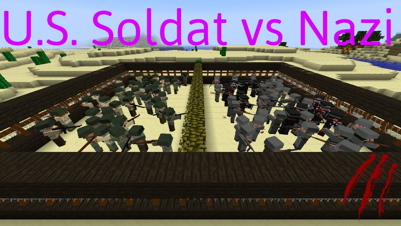 US soldat VS Nazi Minecraft - YouTube