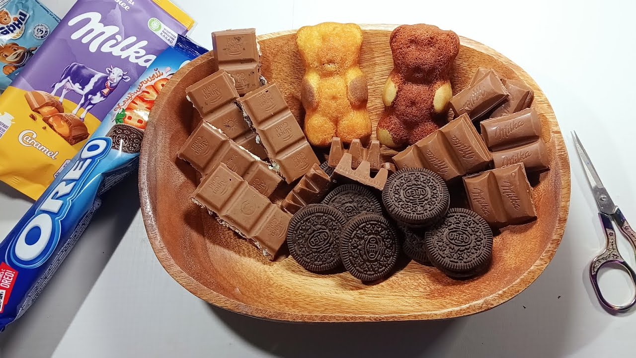 Asmr Chocolate/unpacking and filling the plate with chocolate💝for your ...