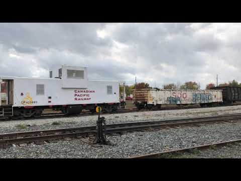 Brandt MOW with Caboose finishing work at Havelock Yard - YouTube
