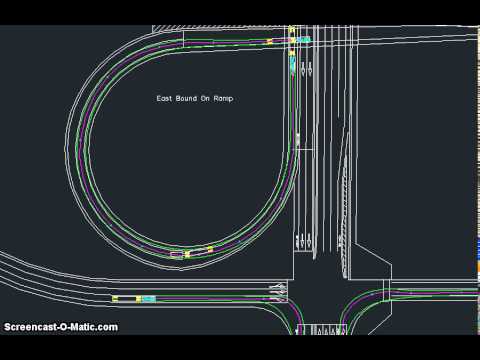 AutoTurn Partial Cloverleaf (ParClo) Eastbound On-Ramp Type 2 - YouTube