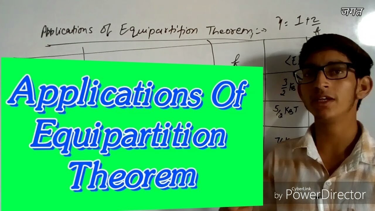 applications of equipartition theorem, (translational, rotational, vibrational average energy ...