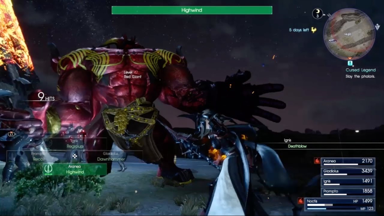 Red Giant Battle with Aranea | Final Fantasy XV - YouTube