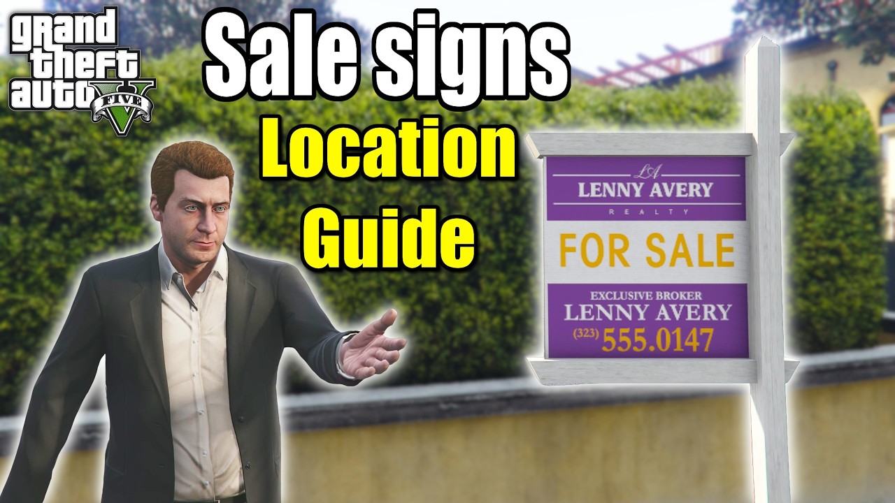 All Lenny Avery's Sale Sign Locations - GTA 5 Story Mode - YouTube