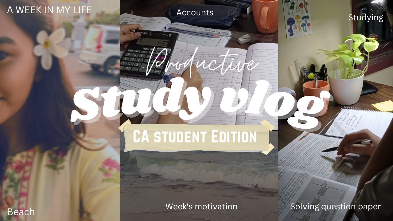 PRODUCTIVE STUDY VLOG📚🌱| a week in my life as a CA STUDENT 👩‍🎓🦋| notes ...