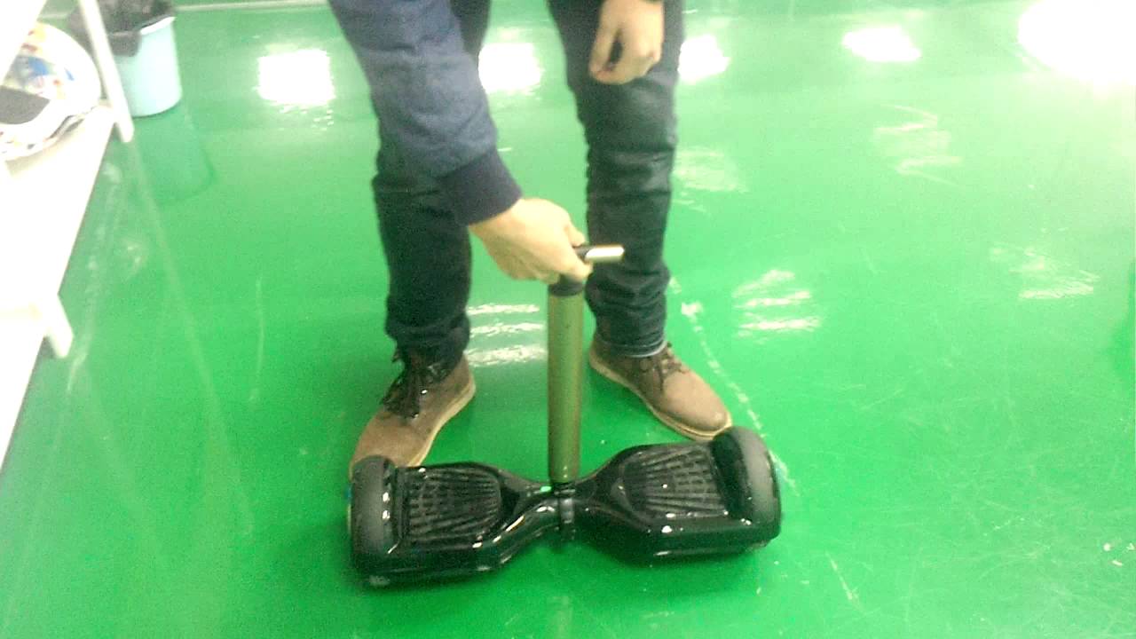 super convenient handle rod/bar for hoverboard - YouTube