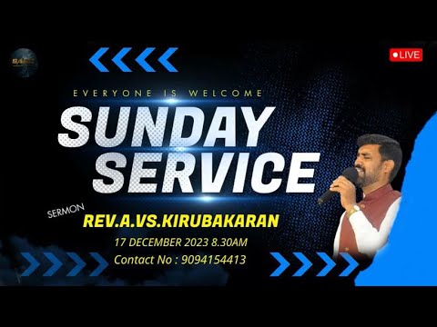 SUNDAY SERVICE || 17 DEC 2023 || SALAVAKKAM A.G CHURCH || REV.A.V.S ...