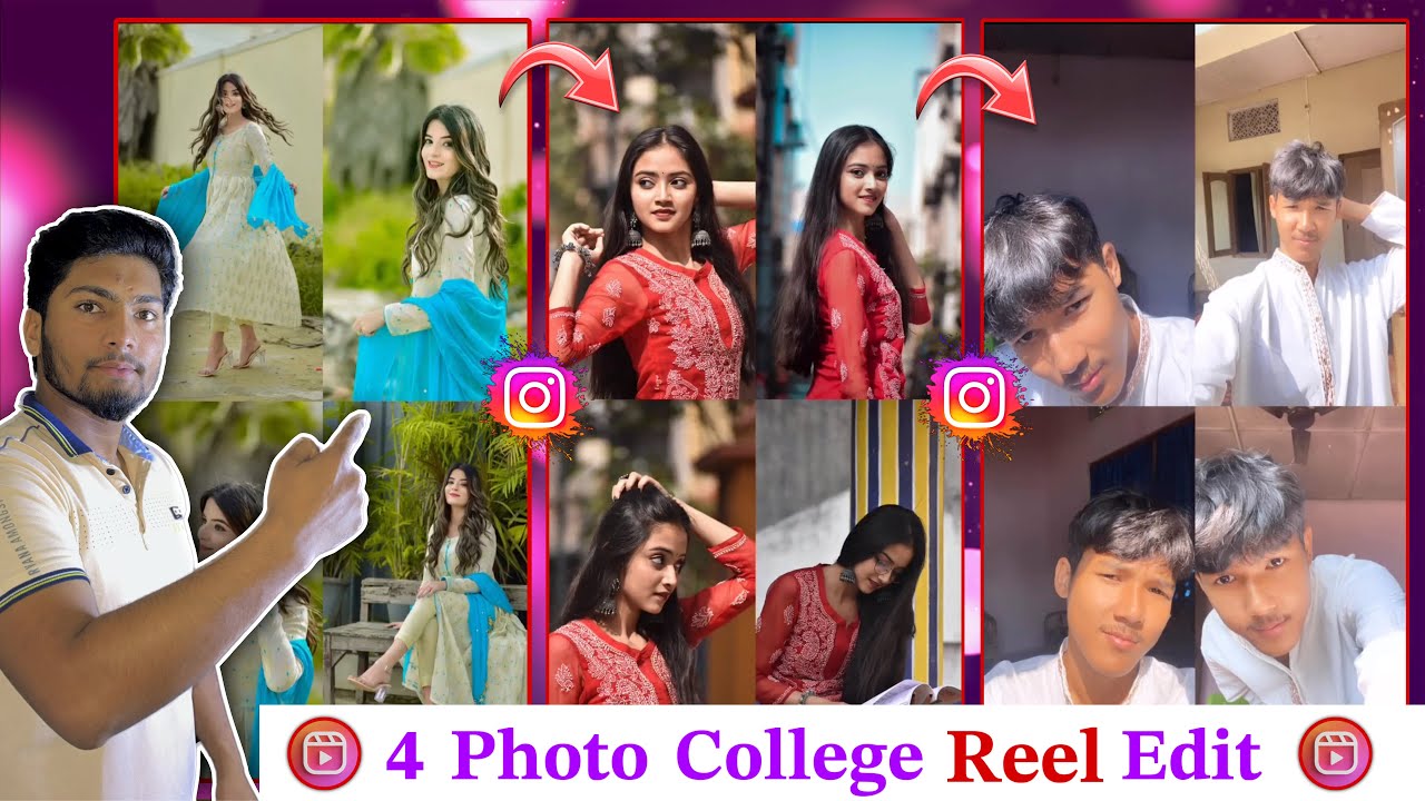 4 photo video editing | 4 photo instagram reels | how to make 4 photos ...
