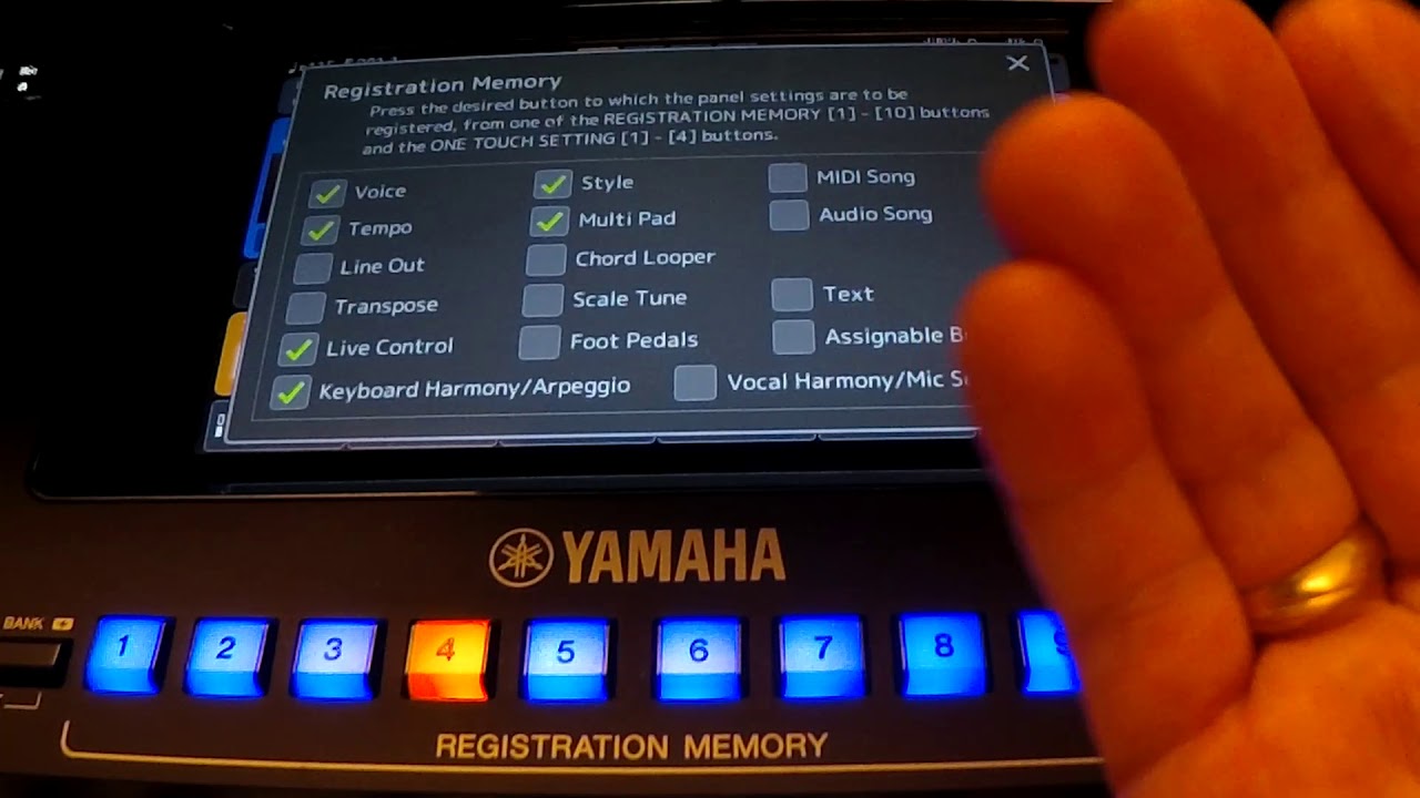 Genos Regitration Memory Function 2Eng - YouTube